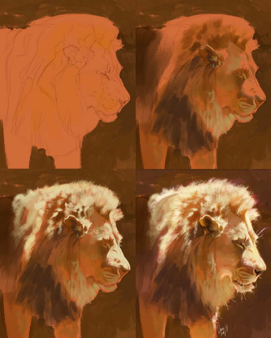 Digital Painting Process Pictures (Step-By-Step) - 2nd Edition - Paintable